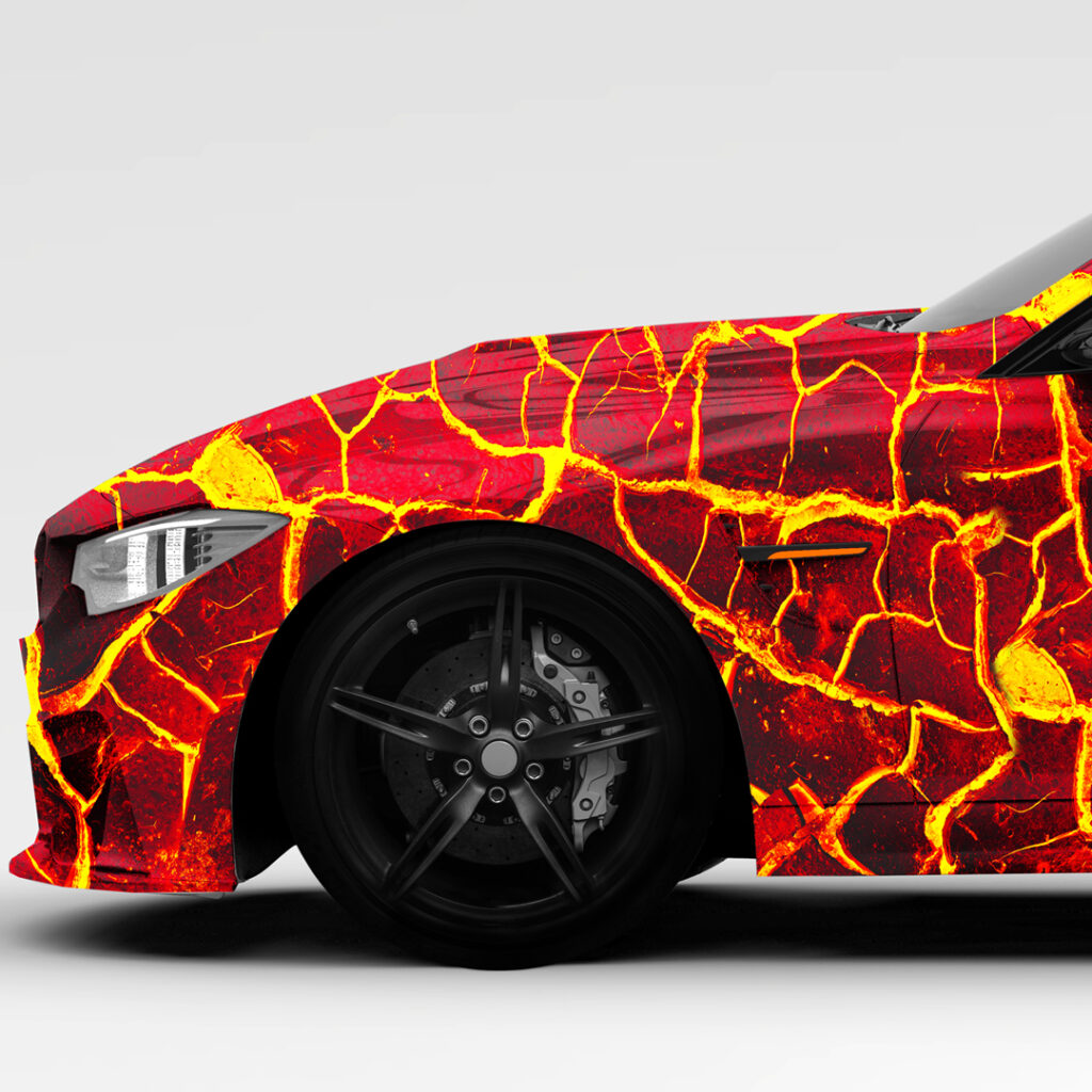AP Wraps: Molten Magma Lava Vehicle Wrap - Energetic Style